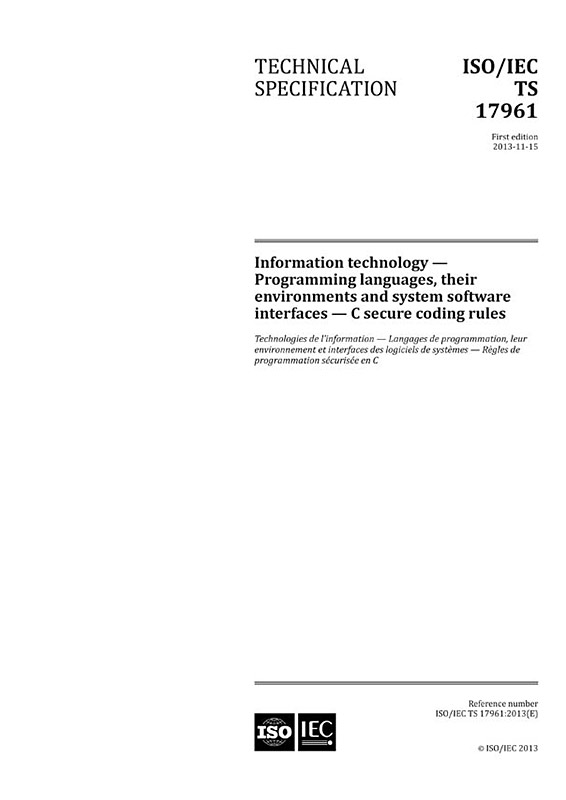 ISO/IEC TS 17961:2013 - IEC-Normen - VDE VERLAG